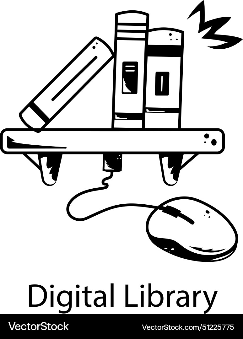 Digital library Royalty Free Vector Image - VectorStock