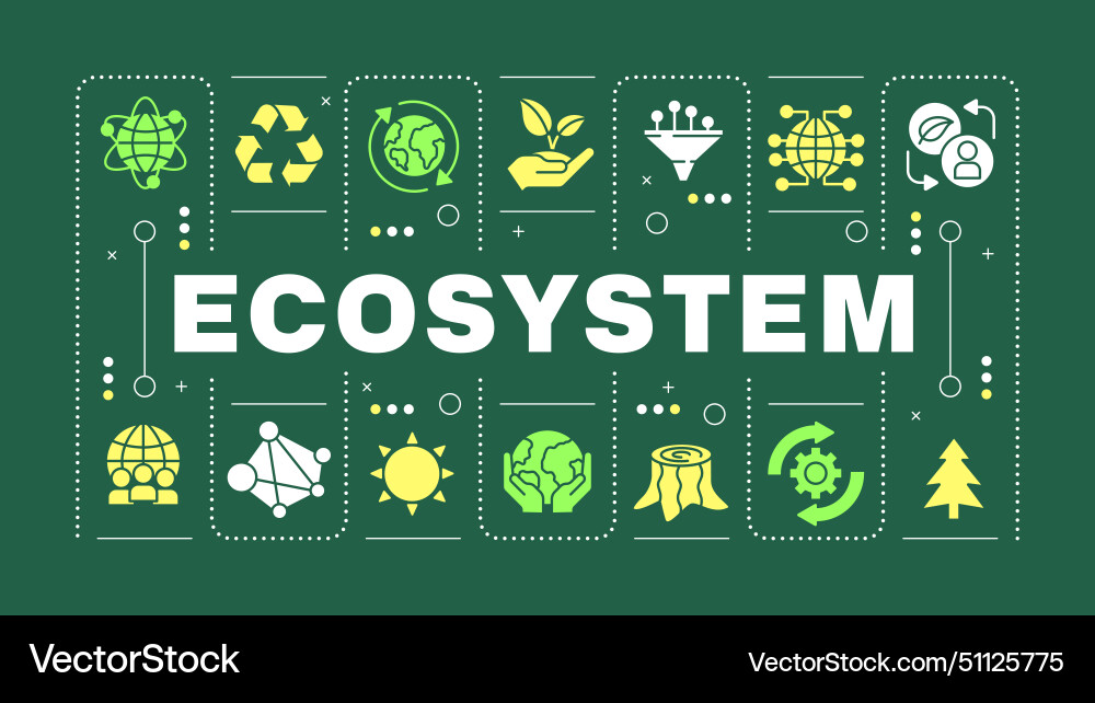 Ecosystem green word concept Royalty Free Vector Image
