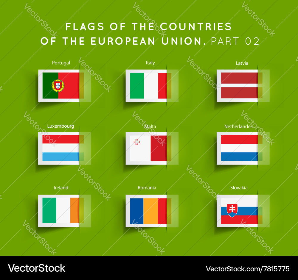 Flags of eu countries Royalty Free Vector Image