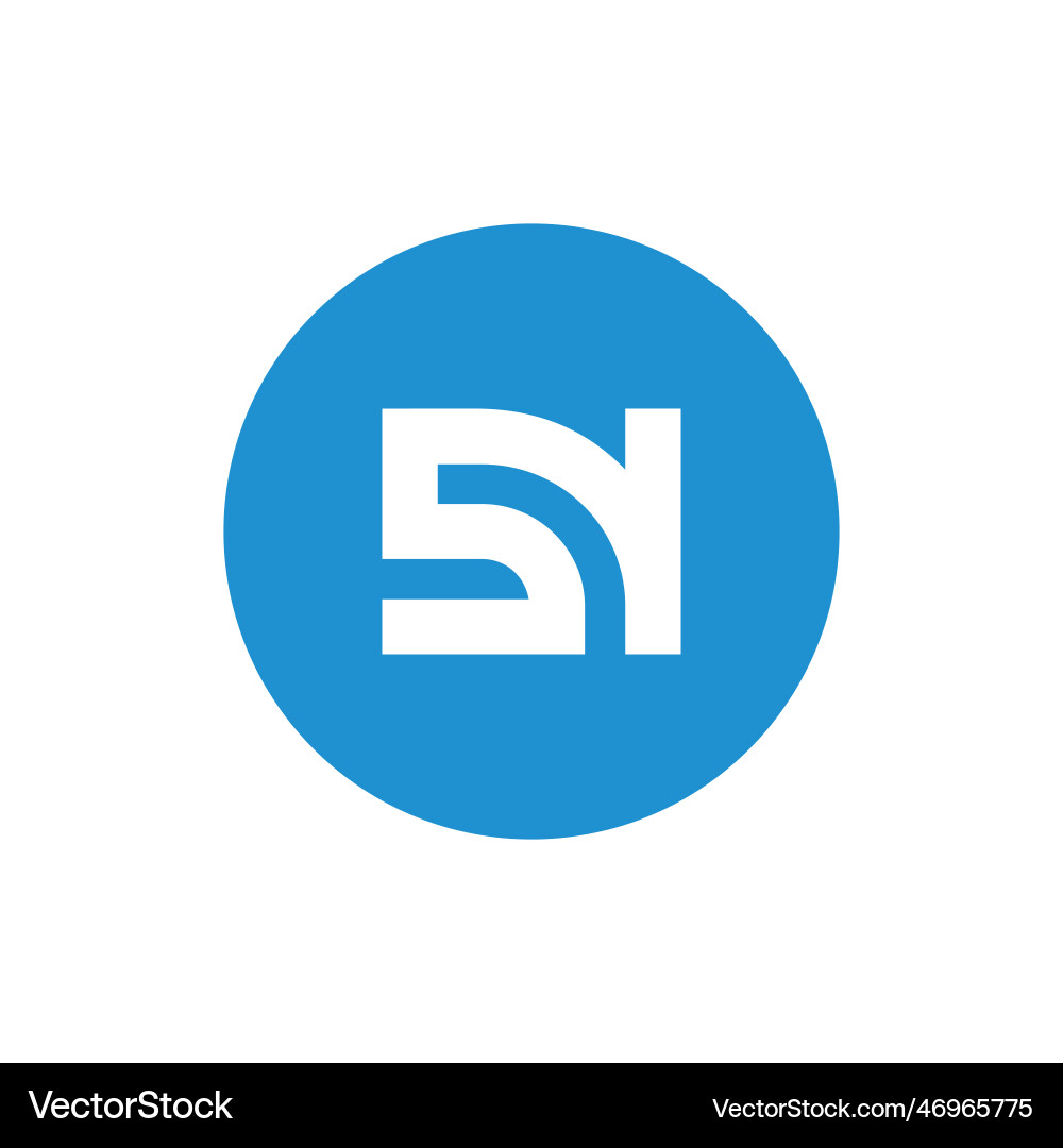 Minimal letter sn logo icon design template Vector Image