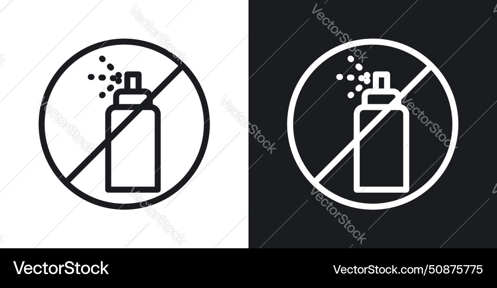 No spray can allowed sign icon set aerosol red Vector Image