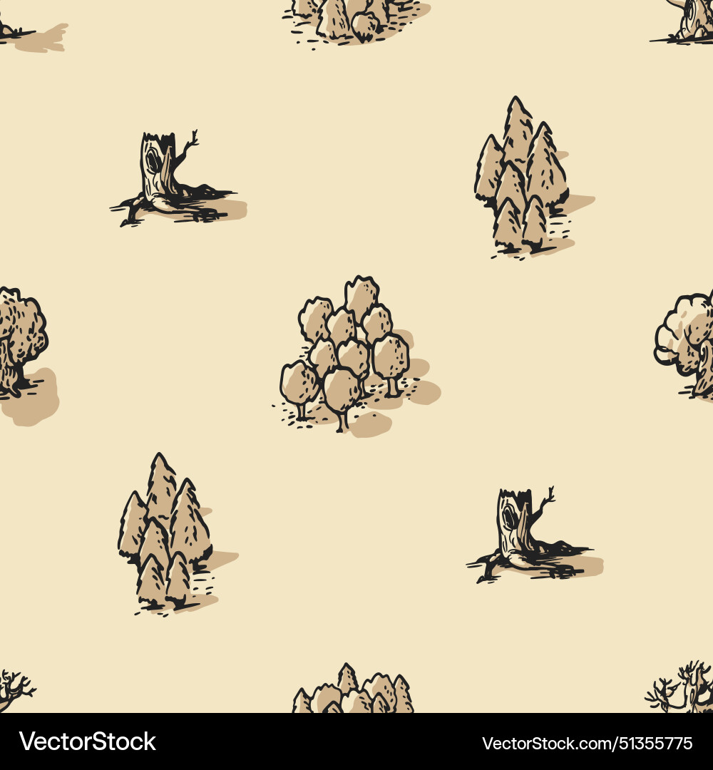 Seamless pattern forest top view park from Vector Image