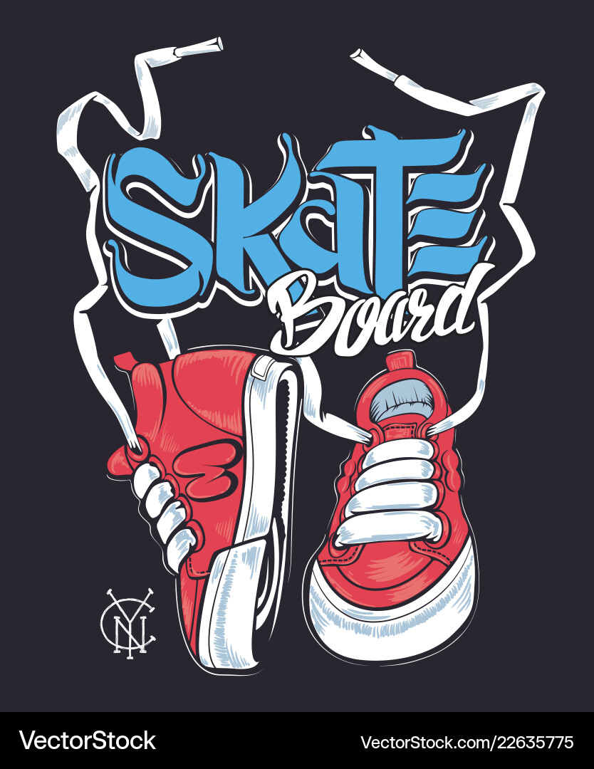 Skateboarding Lettering T-Shirt Print Royalty Free Vector