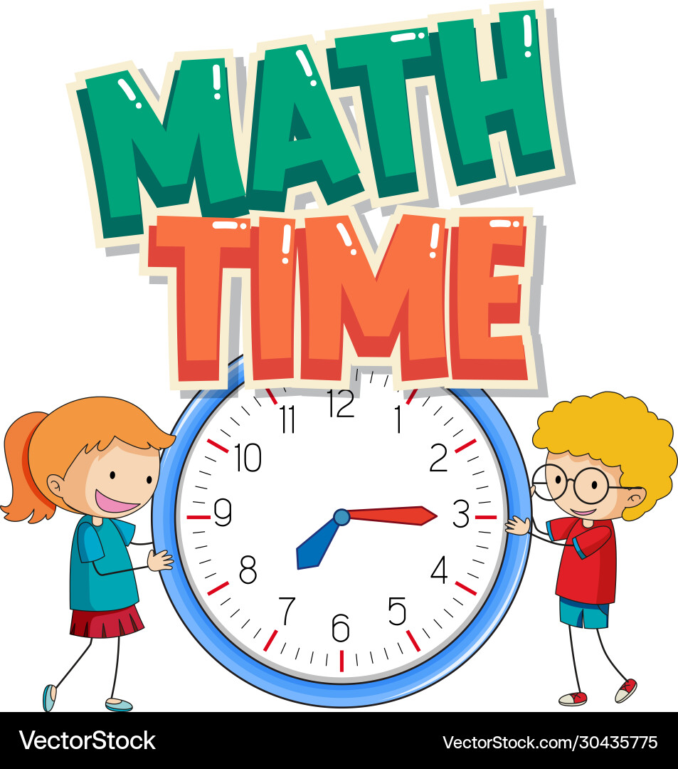 Sticker design for math time with kids and big Vector Image