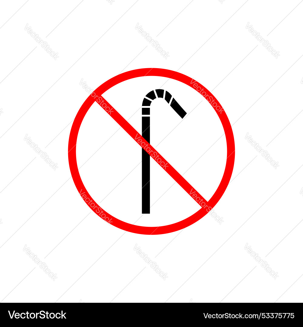 Stop using the plastic straw icon set ban Vector Image