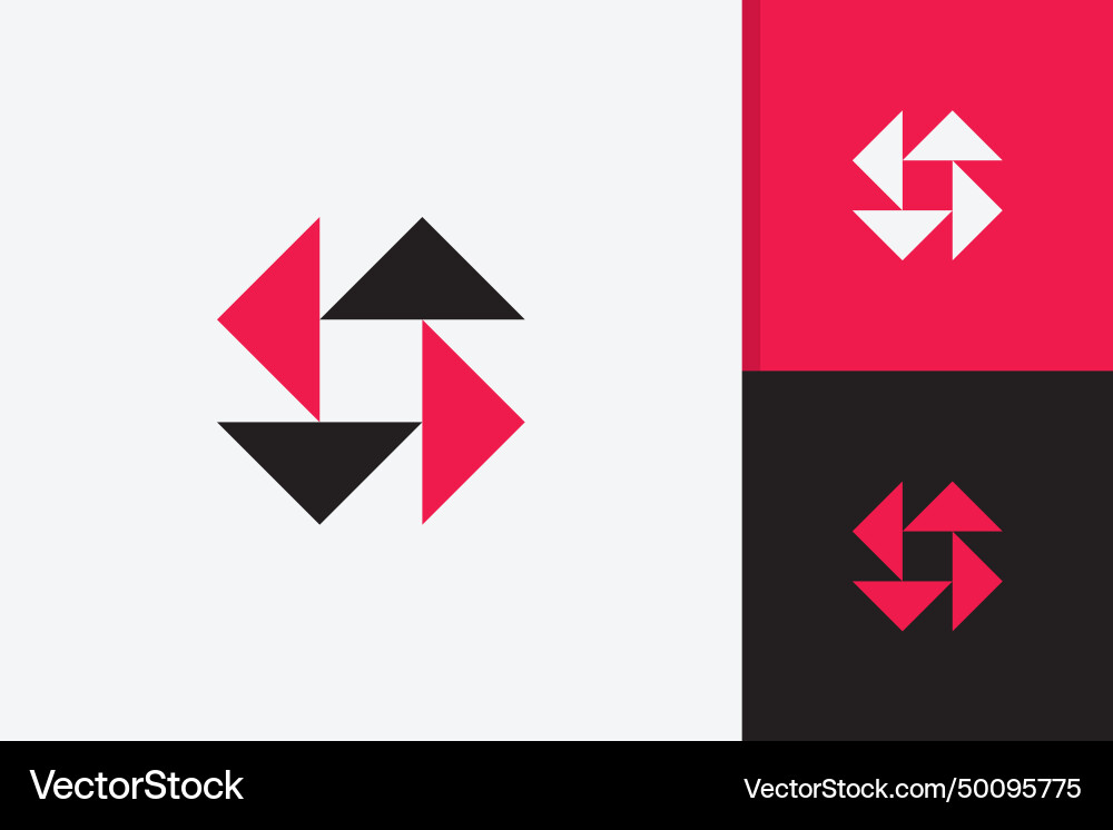 Triangular letter s logo design template Vector Image