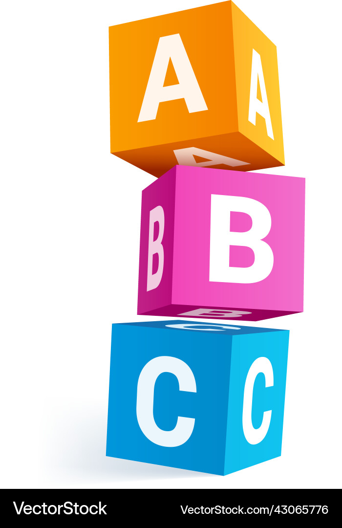 Alphabet blocks for children vertical pyramid Vector Image