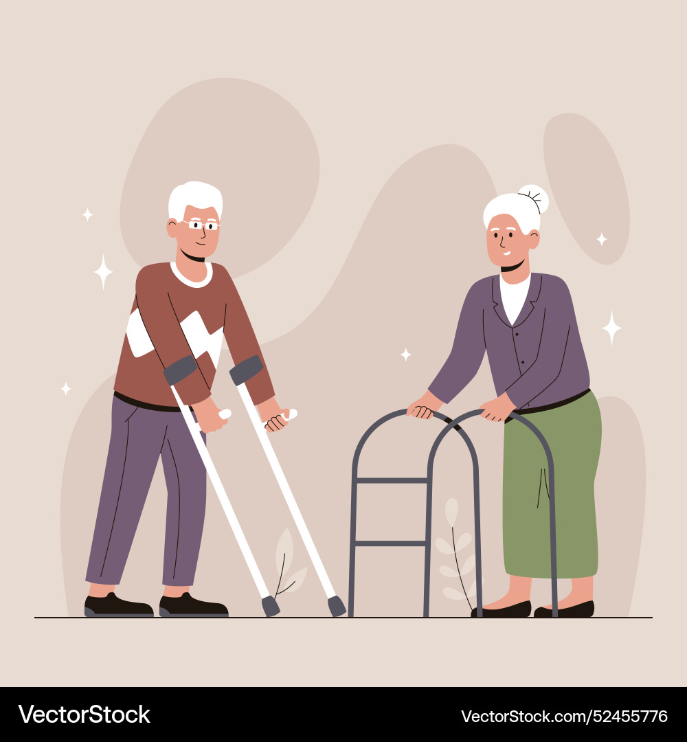 Hand drawn people with disabilities Royalty Free Vector