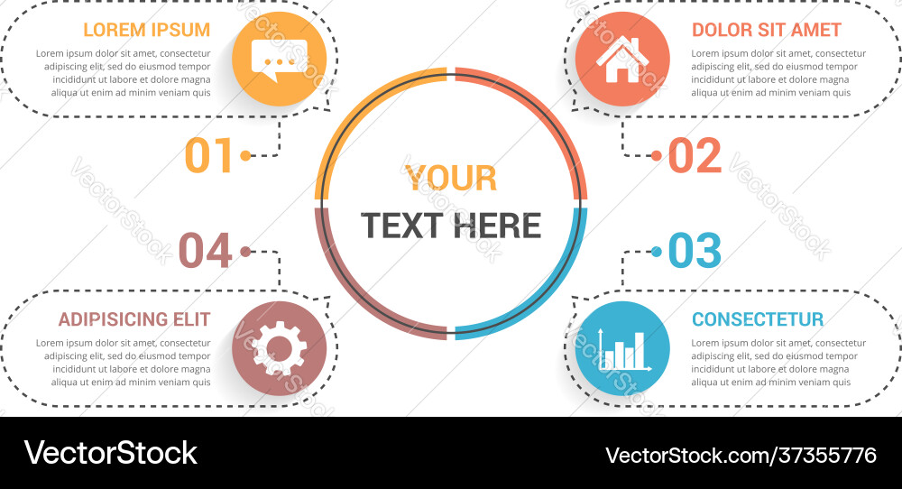 Infografische Vorlage mit 4 Elementen Lizenzfreier Vektor