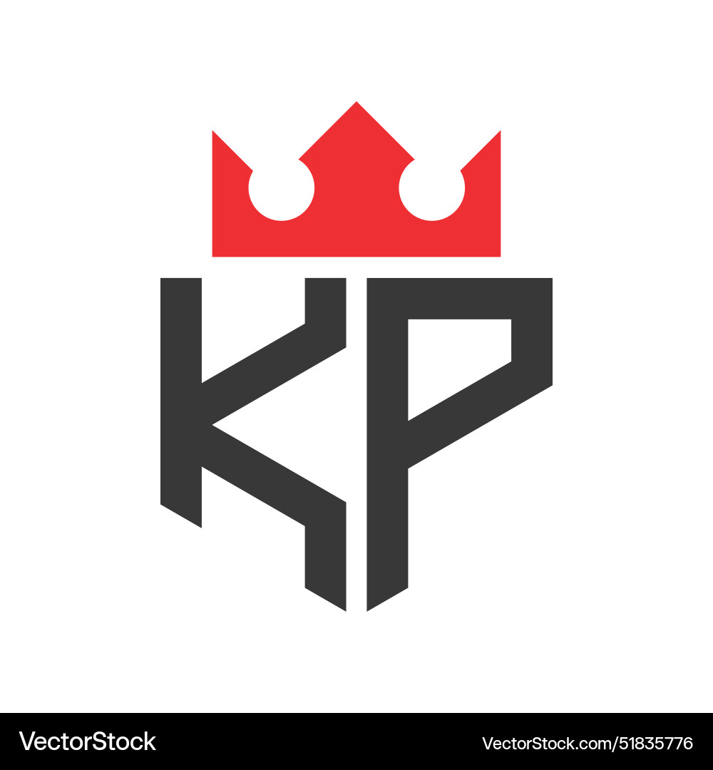 Letter kp crown logo Royalty Free Vector Image