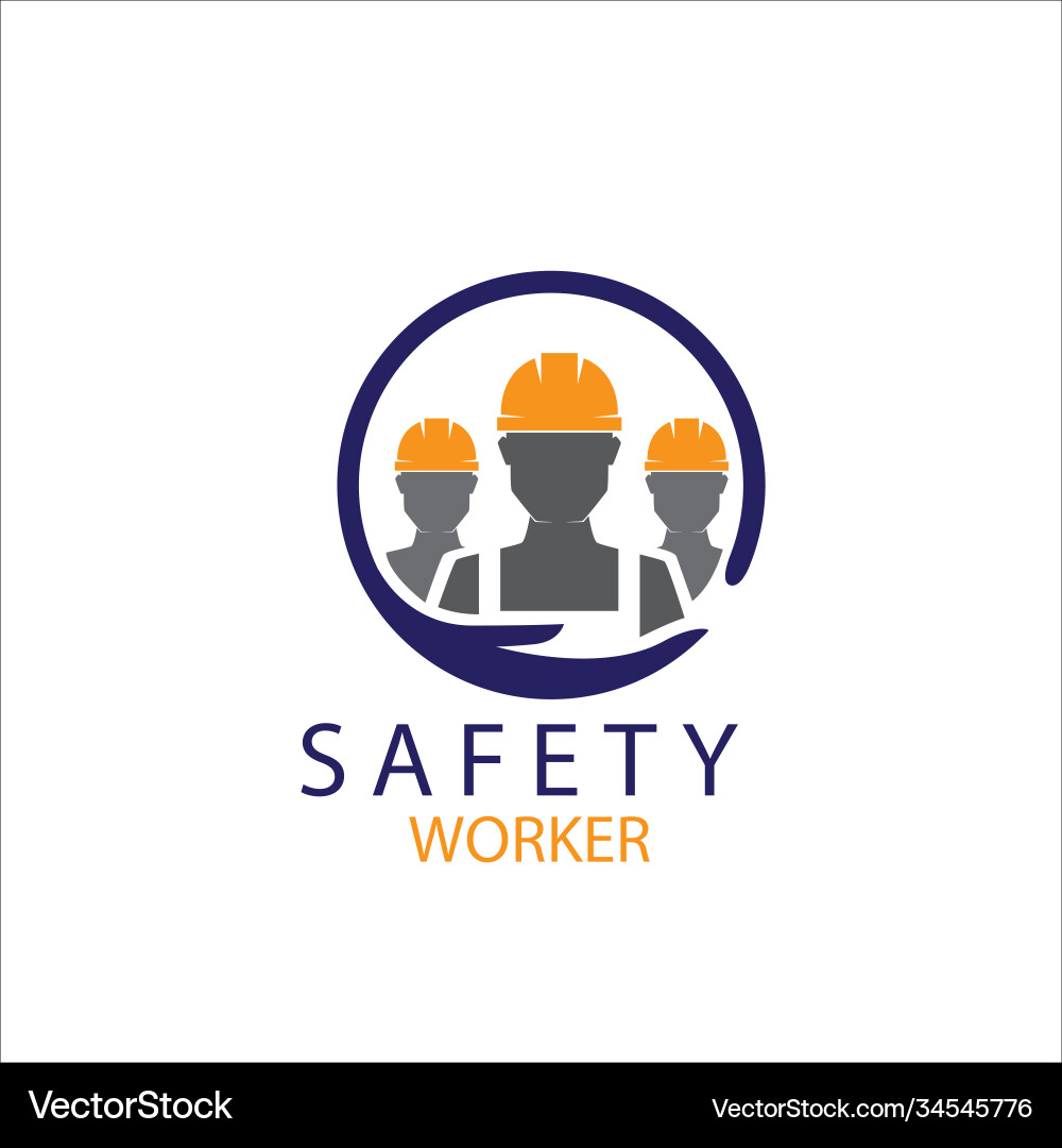 Safety worker logo designs for construction Vector Image