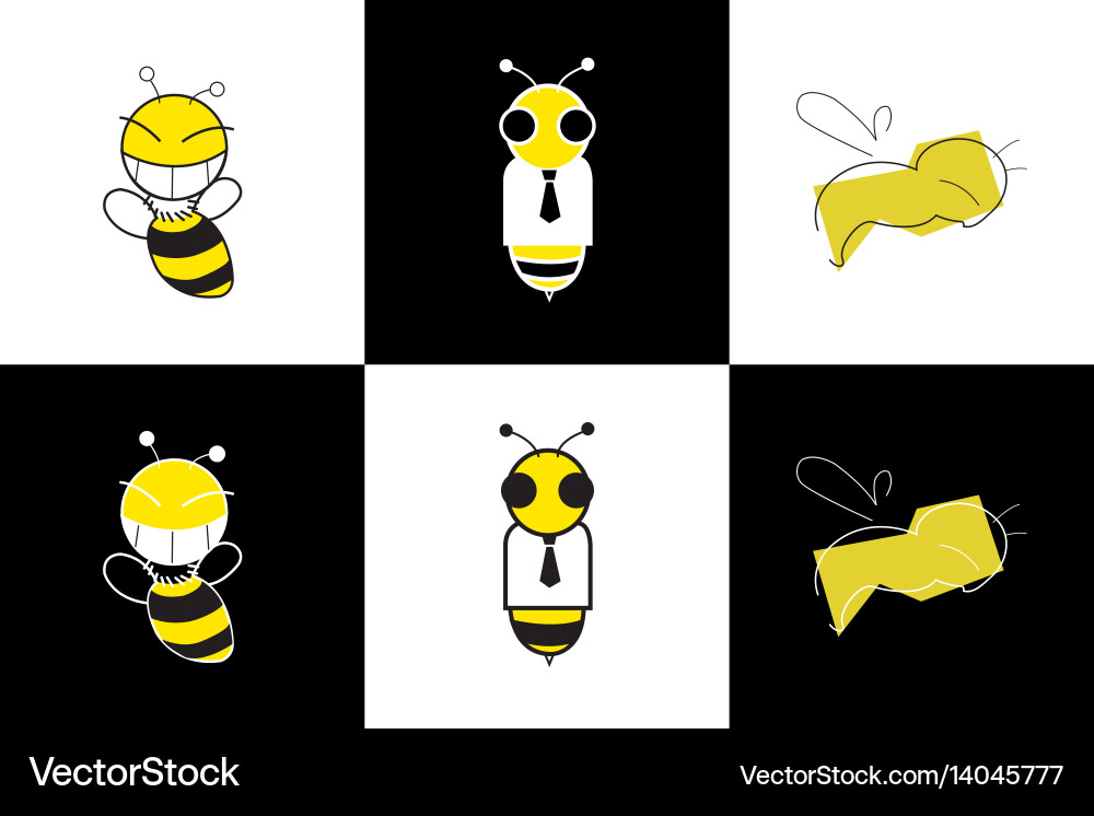Bee symbols Royalty Free Vector Image - VectorStock