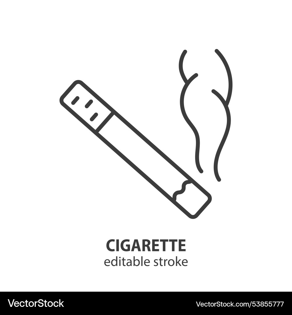 Cigarette Outline Icon Royalty Free Vector Image