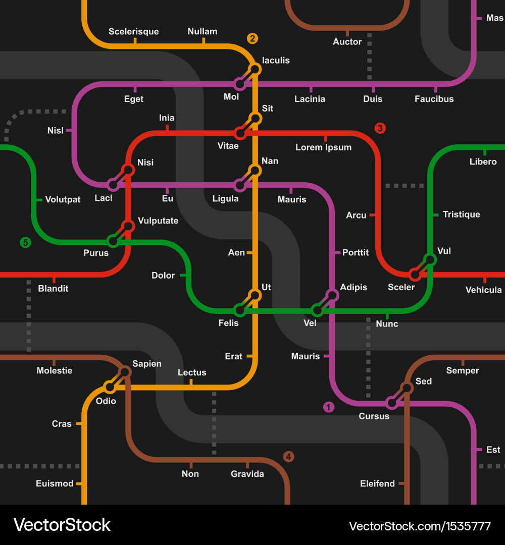 City Metro Map Pattern Royalty Free Vector Image