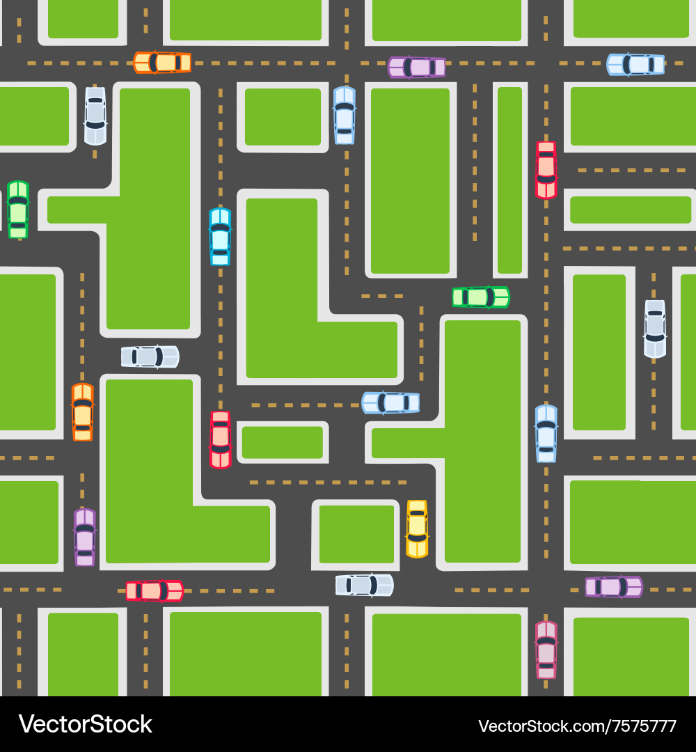 City Streetscape - Top View Royalty Free Vector Image