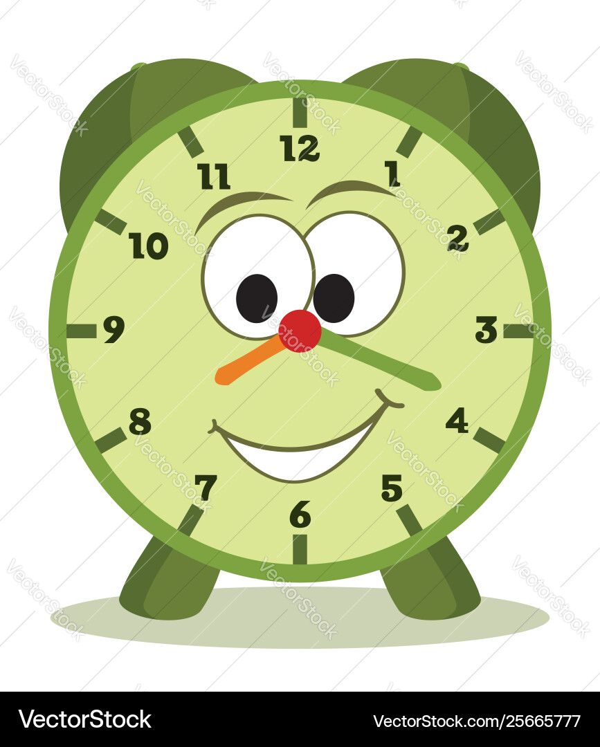 Cute Cartoon Clock Royalty Free Vector Image - VectorStock