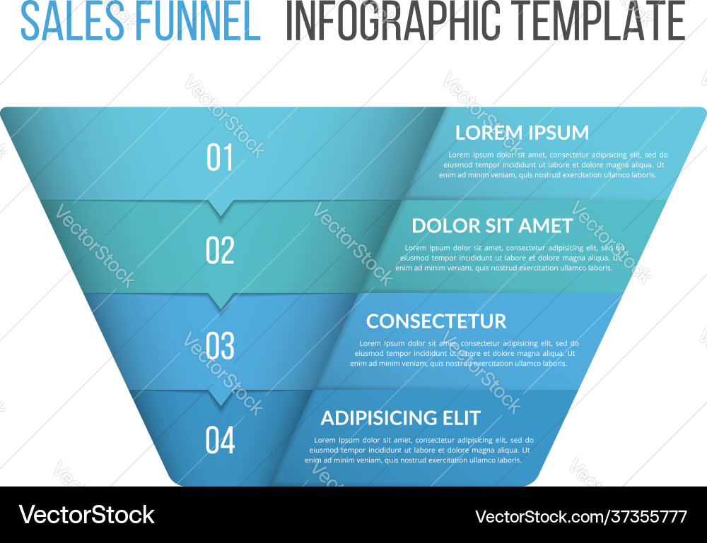 Funnel diagram template Royalty Free Vector Image
