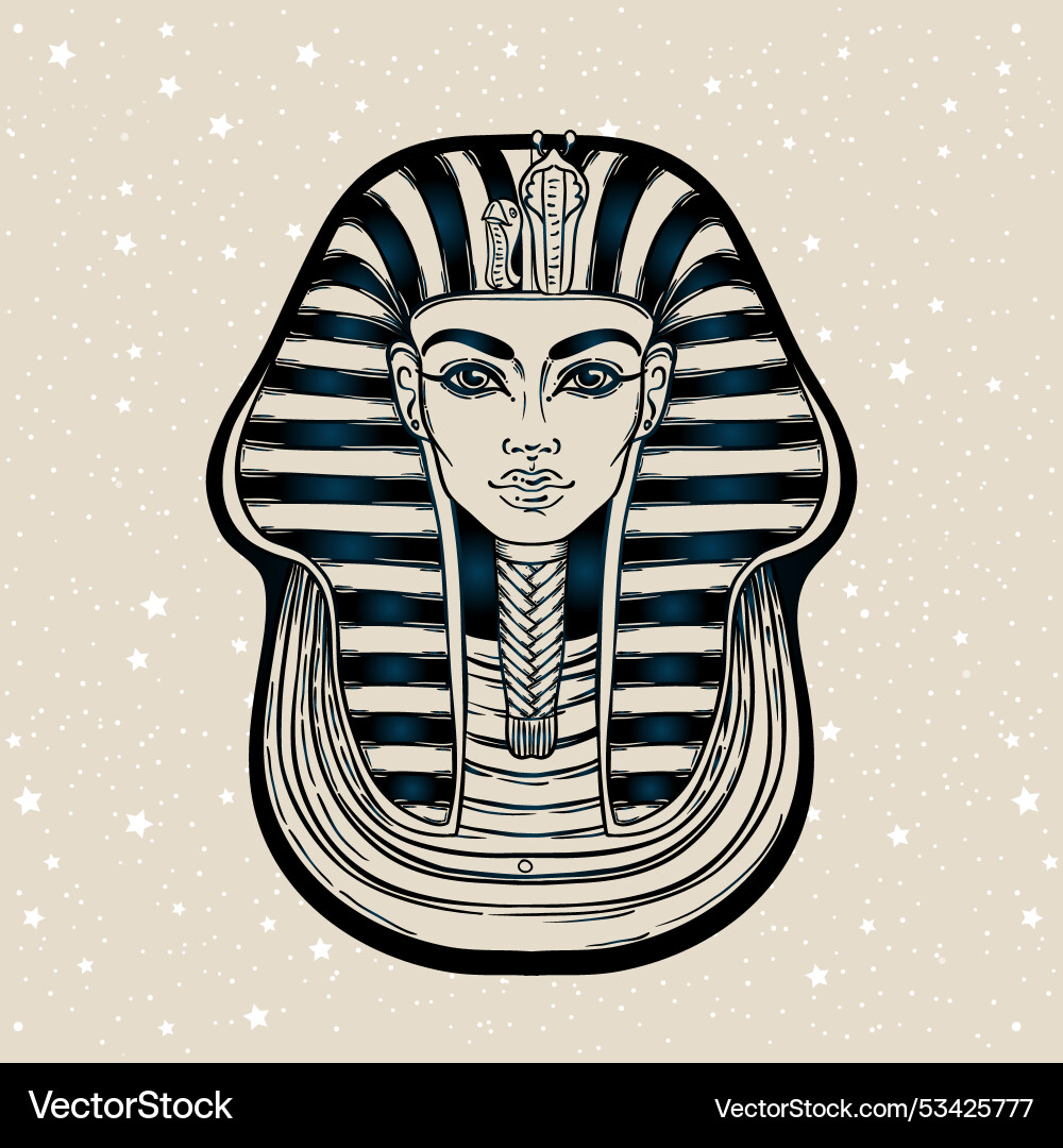 King tutankhamun mask ancient egyptian pharaoh Vector Image