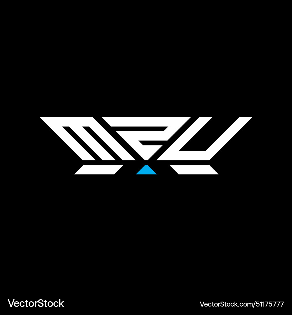 Mzu letter logo design mzu simple and modern logo Vector Image