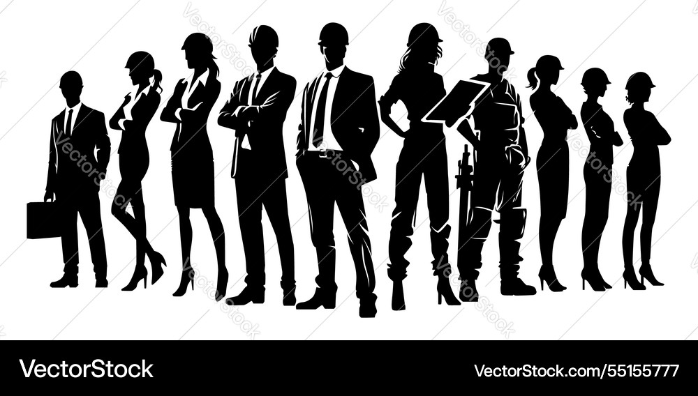 Silhouette group of leader design concept Vector Image