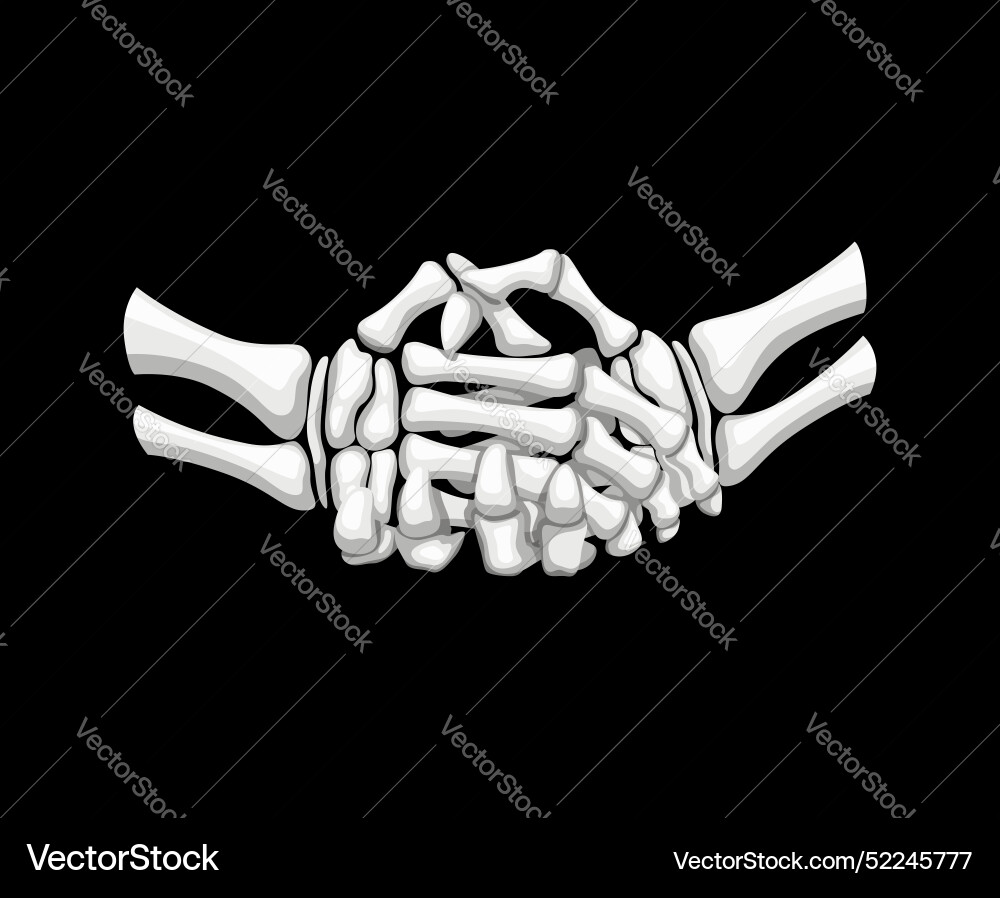 Skeleton handshake isolated friends gesture Vector Image