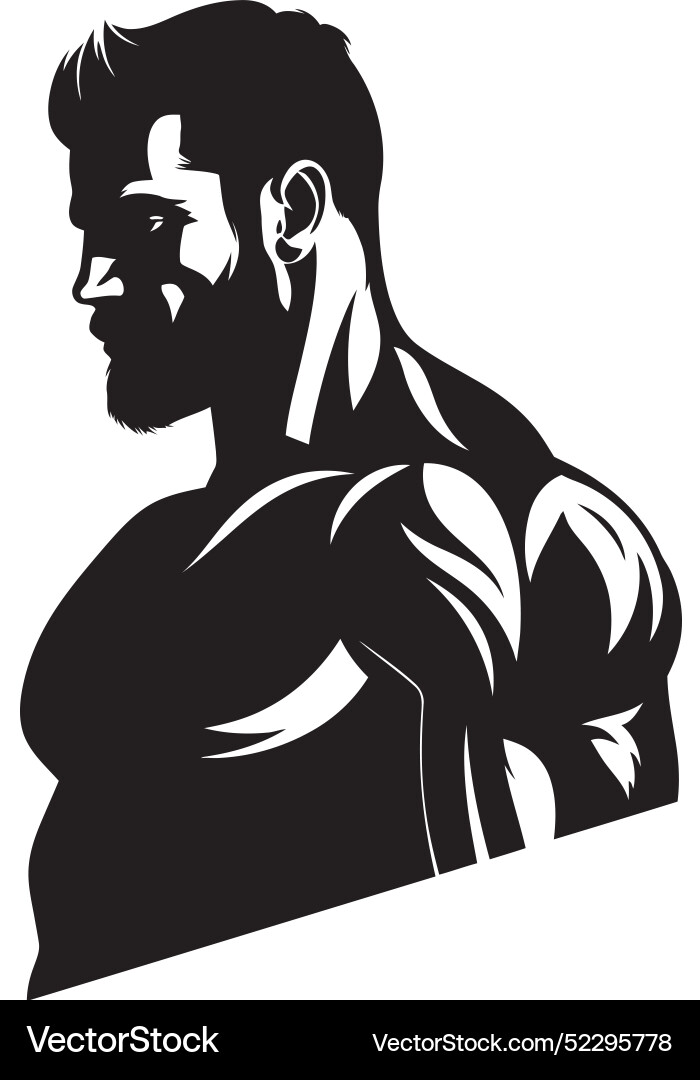 Anatomy bold bodybuilding designblackout brawn Vector Image