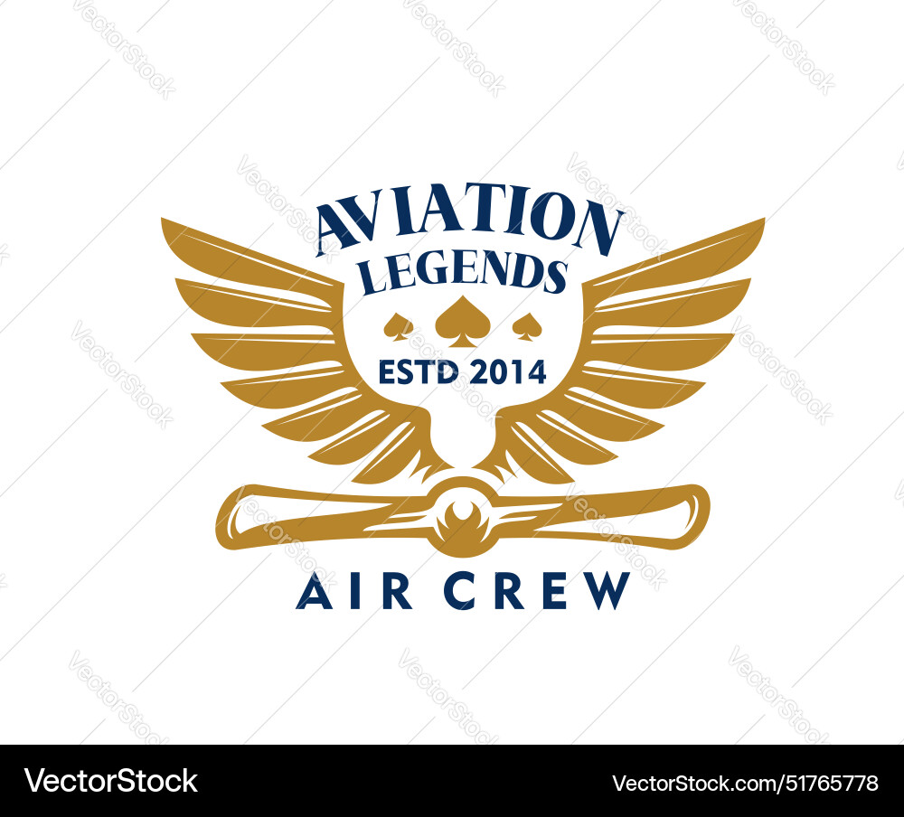 Aviation Eagle Emblem Royalty Free Vector Image