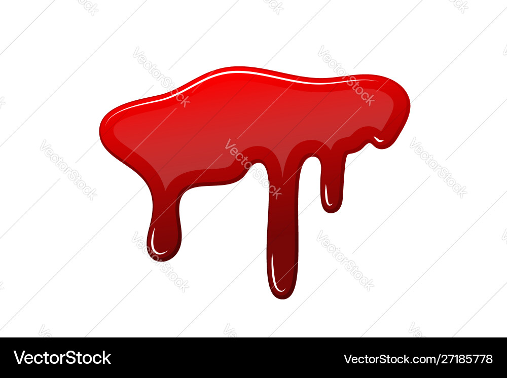 Blood drip 3d drop isolated white Royalty Free Vector Image