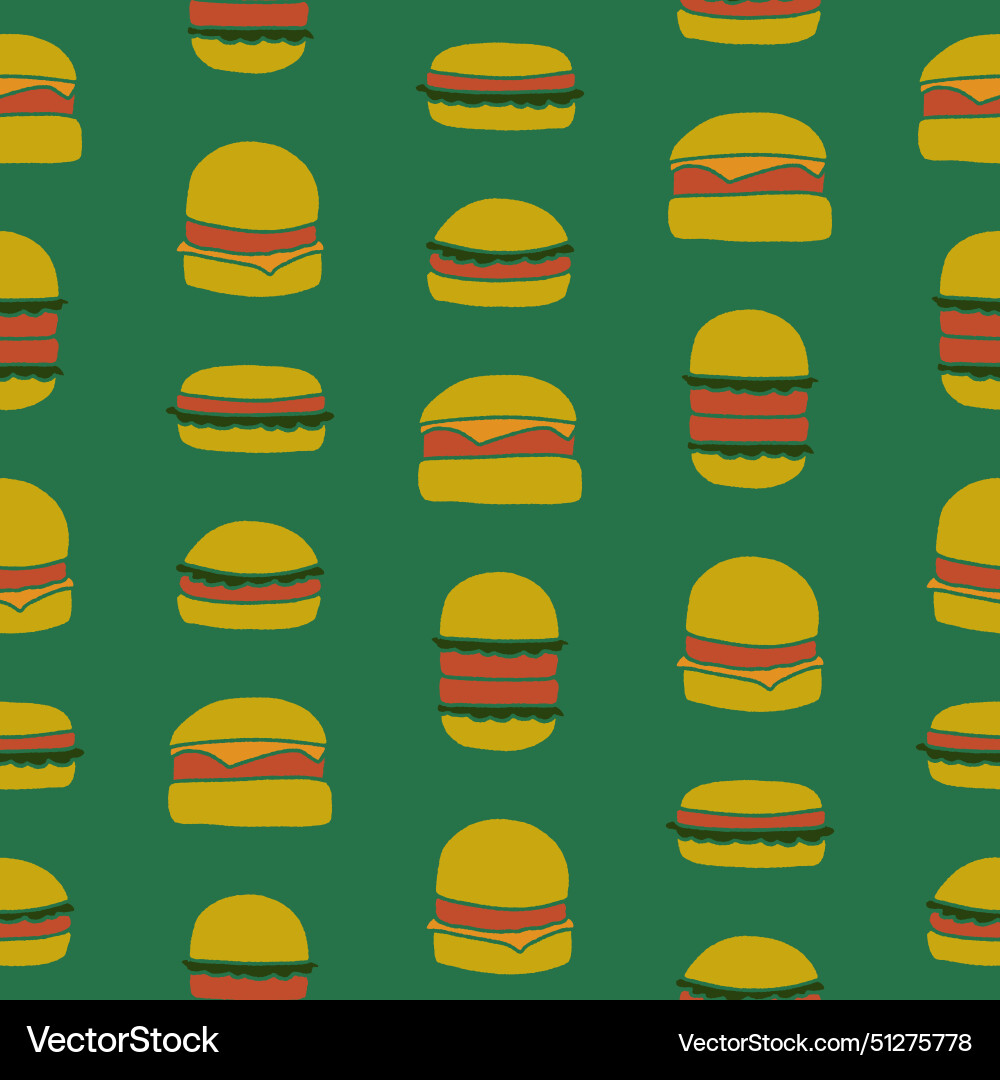 Collection of burger seamless pattern design Vector Image