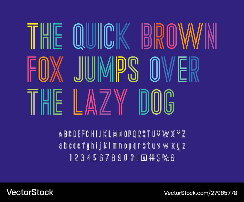 Colour font Royalty Free Vector Image - VectorStock