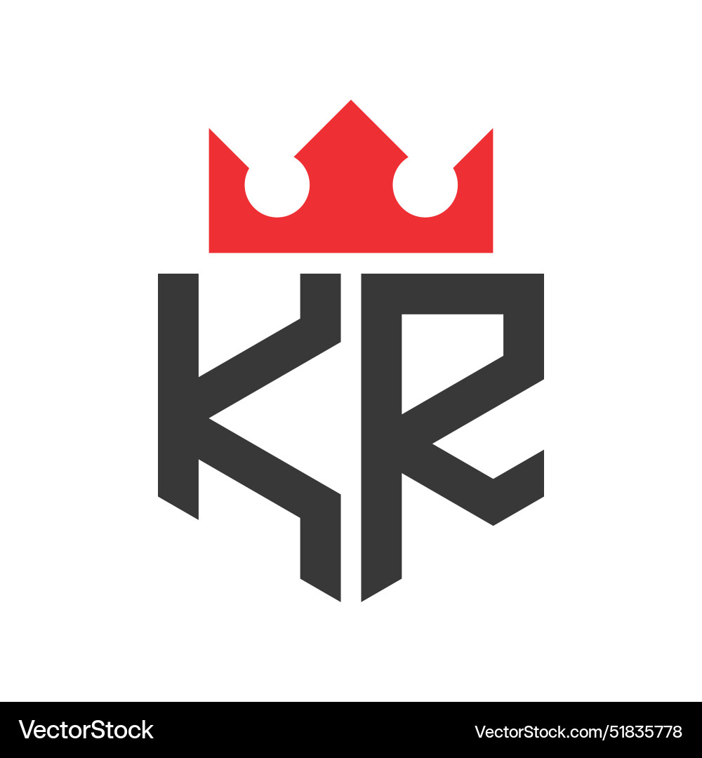 Letter kr crown logo Royalty Free Vector Image