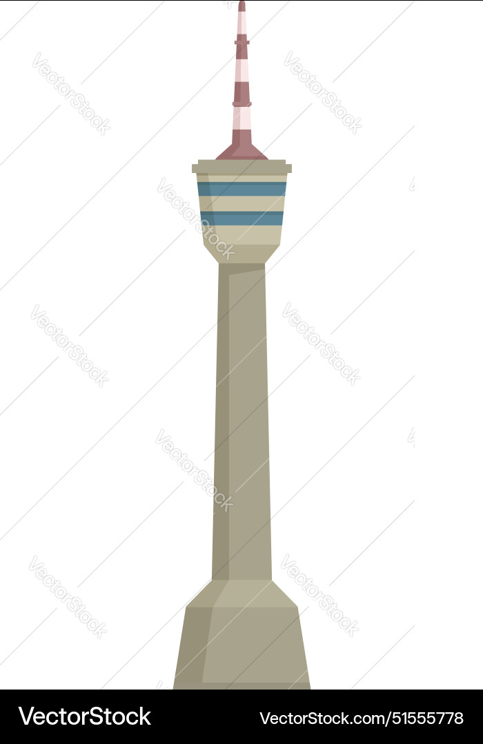 Modern tv tower standing tall with antenna on top Vector Image
