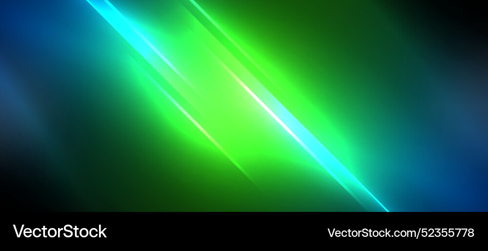 Neon dynamic diagonal light rays background Vector Image