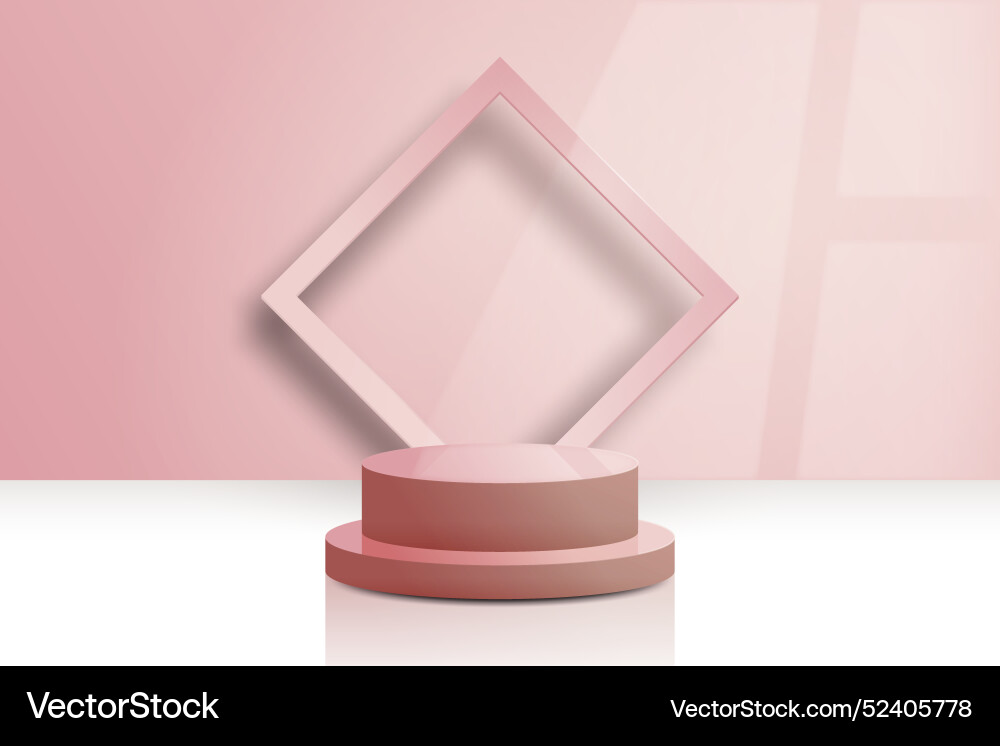 Pink realistic podium background Royalty Free Vector Image