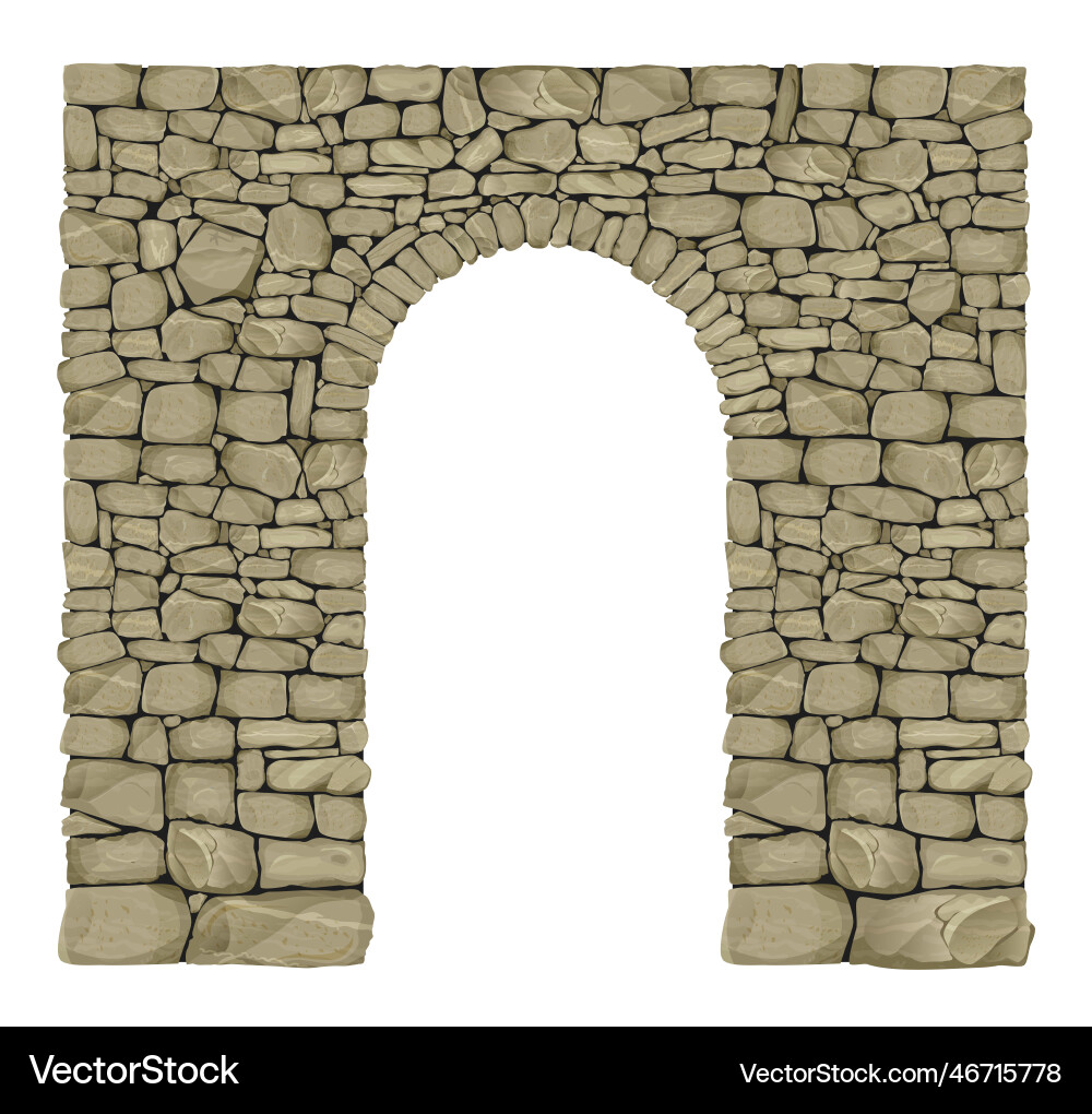 Texture of an arch made wild stone Royalty Free Vector Image