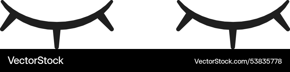 These minimalist black closed eye icons can Vector Image