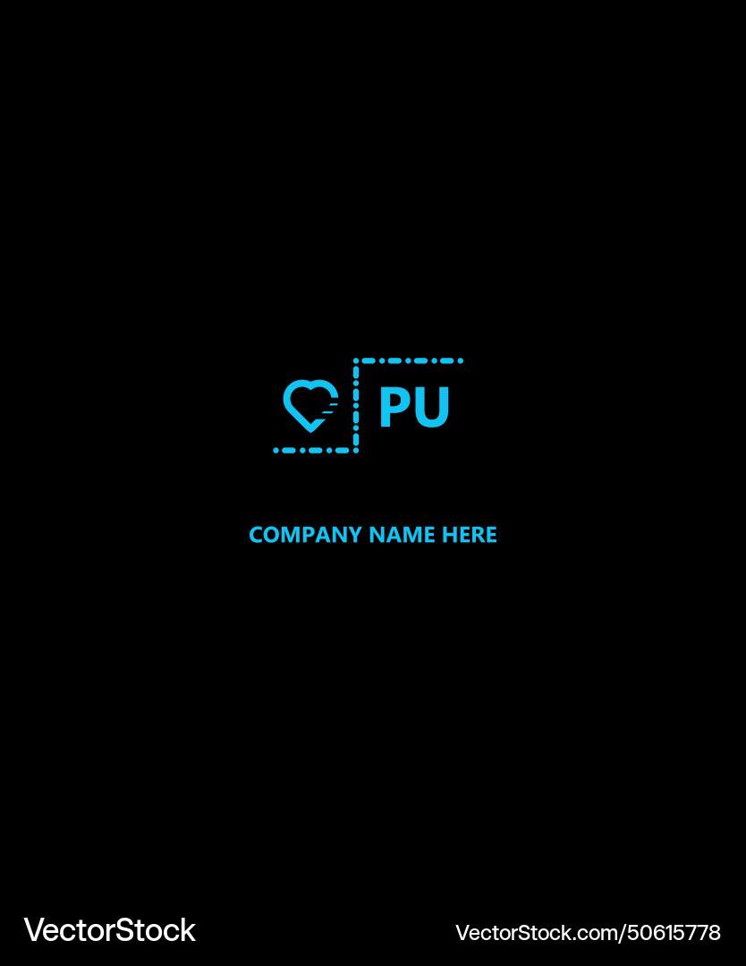 Unique attractive creative pu letter logo design Vector Image