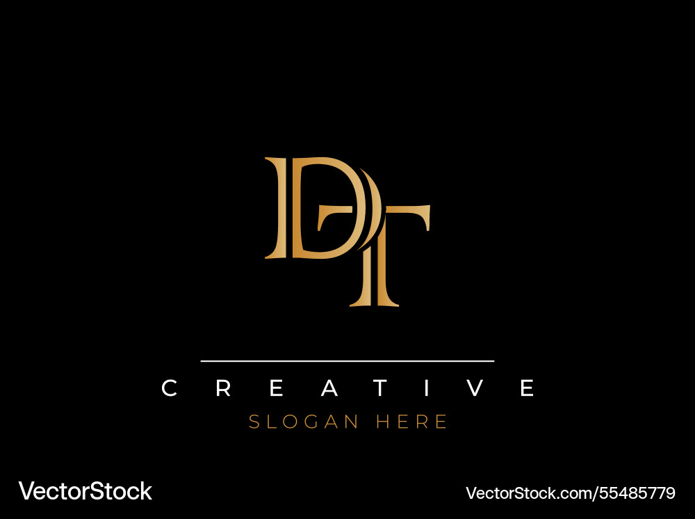 Creative dt luxury logo Royalty Free Vector Image