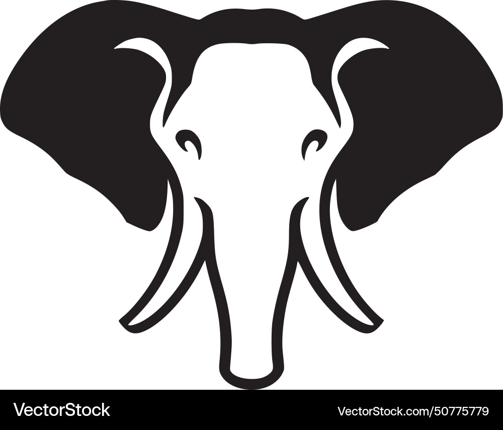 Elephant - black and white isolated icon Vector Image