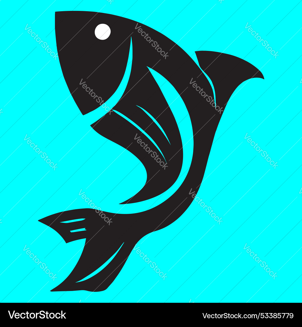 Flounder fish logo artwork Royalty Free Vector Image