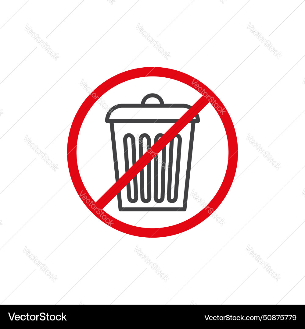 No trash icon set trash bin waste symbol in a Vector Image