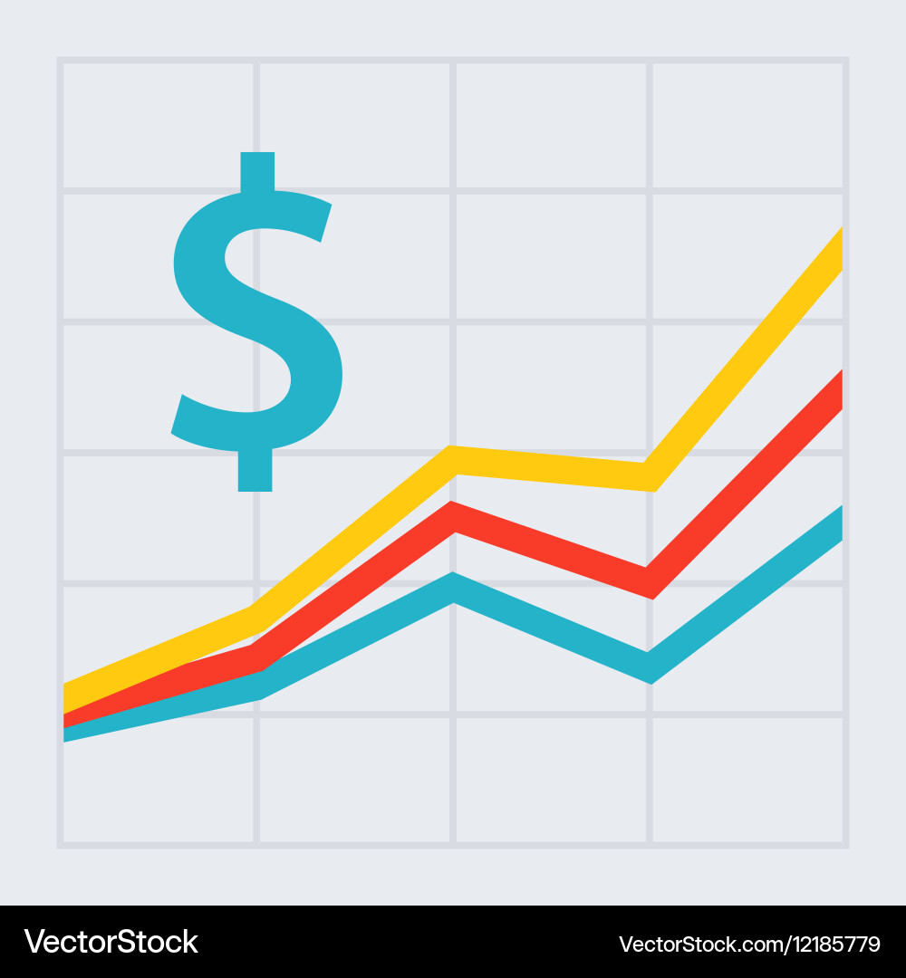 Profit Growth Chart Icon Royalty Free Vector Image