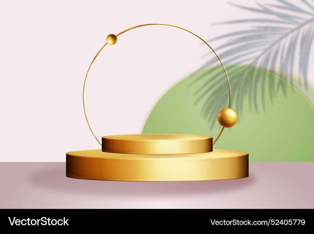 Realistic golden podium background Royalty Free Vector Image