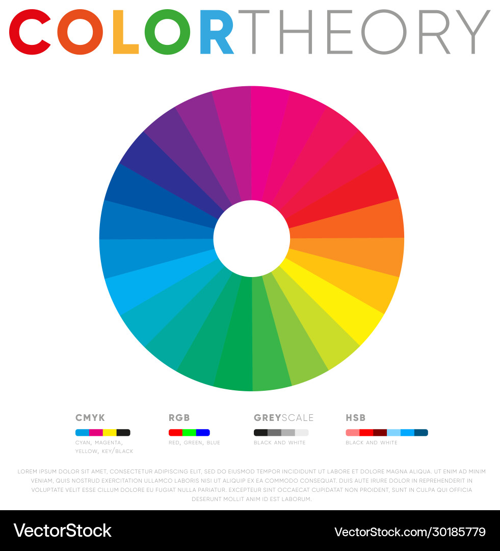 Spectrum color theory on white background Vector Image