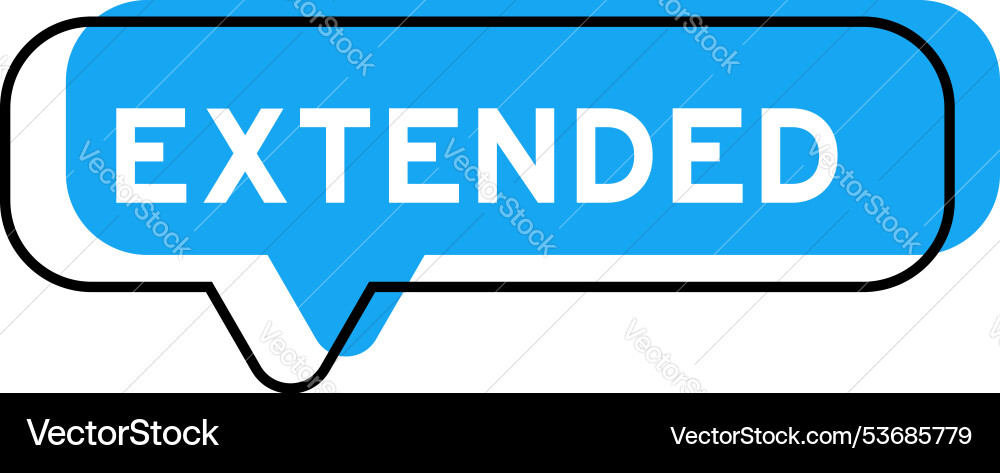 Speech banner and blue shade with word extended Vector Image