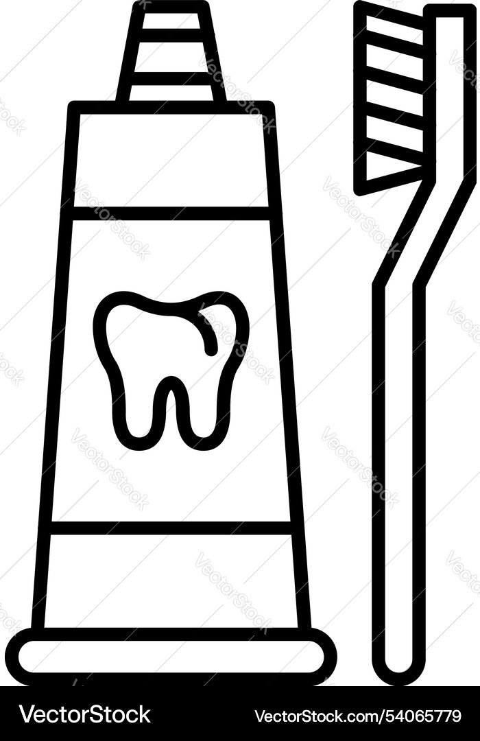 Toothpaste line icon design Royalty Free Vector Image