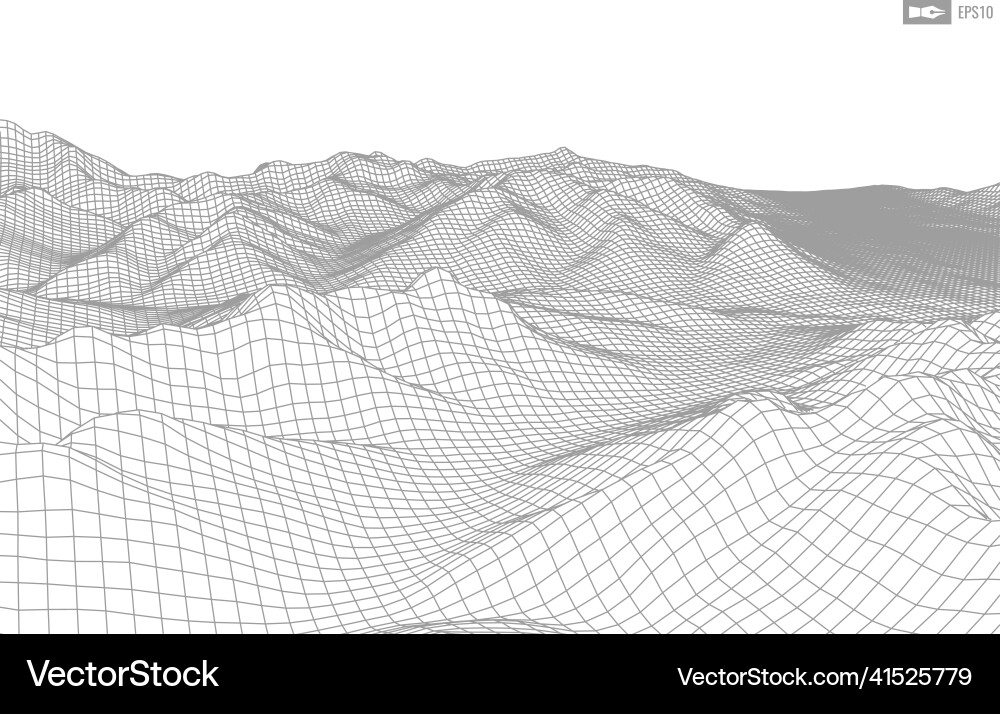 Wireframe Landscape Geometry Royalty Free Vector Image