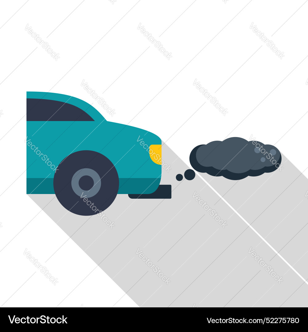 Car emitting exhaust smoke pollution from vehicle Vector Image