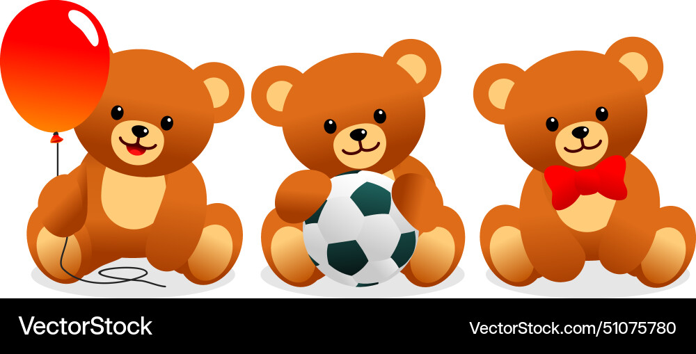 Cartoon teddy bear with a ball drawing Royalty Free Vector