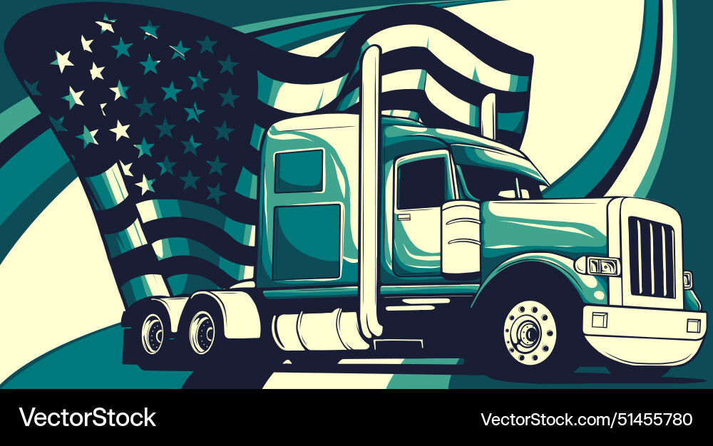 Classic american truck Royalty Free Vector Image